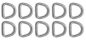 Amazon.com : 10 Pieces Stainless Steel 316 D Ring Welded 5mm x 25mm (3/ ...