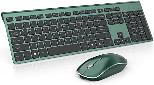 Wireless Keyboard Mouse Combo,J JOYACCESS 2.4G Rechargeable Ultra Slim Full Size Keyboard and ...