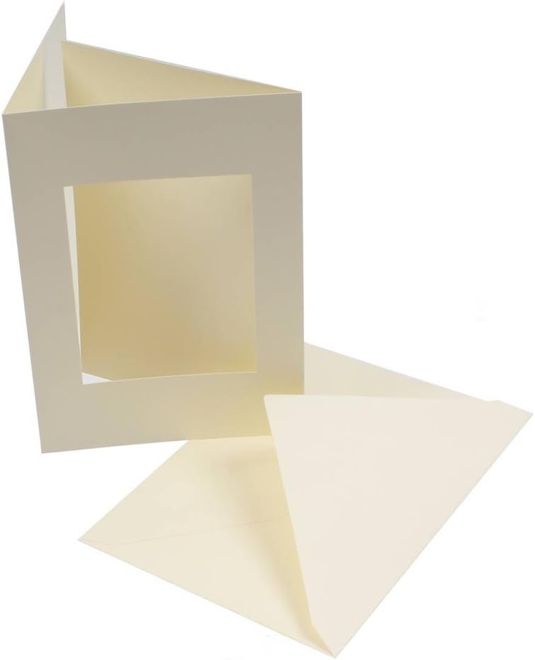 Craft UK A6 3 Fold Aperture Cards And Envelopes (Ivory Rectangular ...