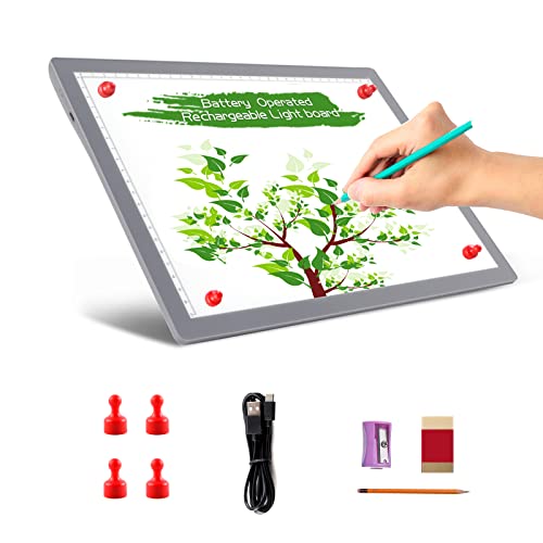TOHETO Portable A4 Tracing LED Copy Board, Cordless Battery Powered 5 ...