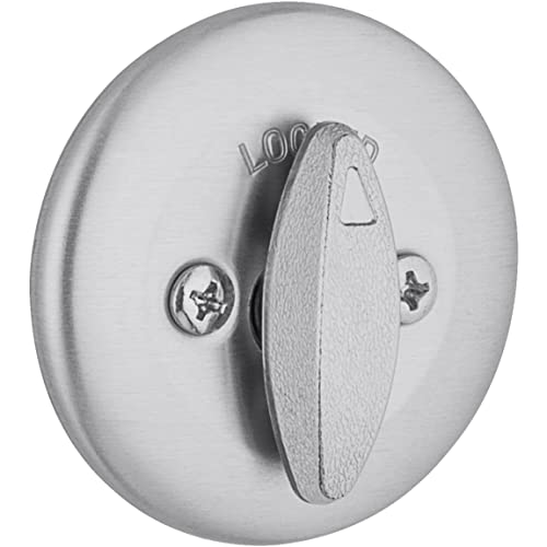 Kwikset 663 Deadbolt Unkeyed Deadbolt Lock, Satin Chrome Round Interior ...