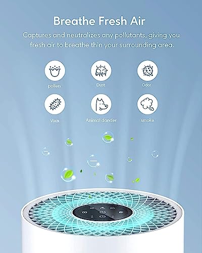 MEGAWISE 2022 Updated Smart Air Purifier for Large Room upto 936ft² 4 ...