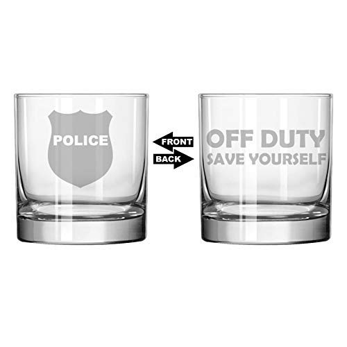 Mua 11 oz Rocks Whiskey Highball Glass Two Sided Police Officer Cop Off ...