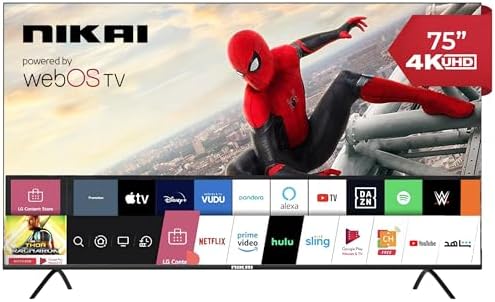 Nikai 75 Inch 4K LED Ultra HDR UHD WebOS Smart TV Platinum Series ...