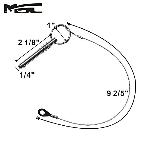 Buy MSC® Stainless Steel Bimini Top Removable Clevis Pin Tethered,1/4 ...
