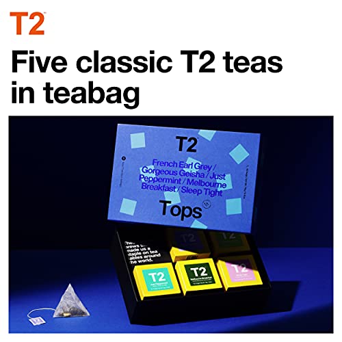 T2 Tea Five Tops 5 Mini Gift Cubes of Classic Black, Green, Fruit ...