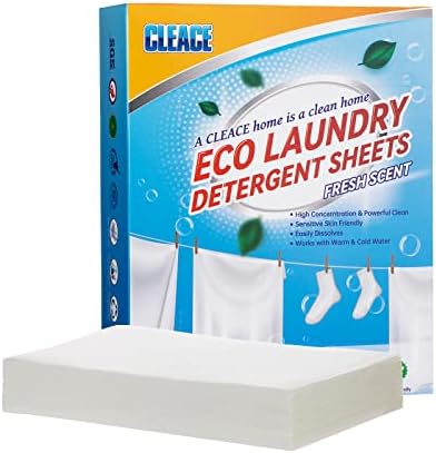 CLEACE Laundry Detergent Sheets - (60 Loads) 30 Sheets, Fresh Scent ...