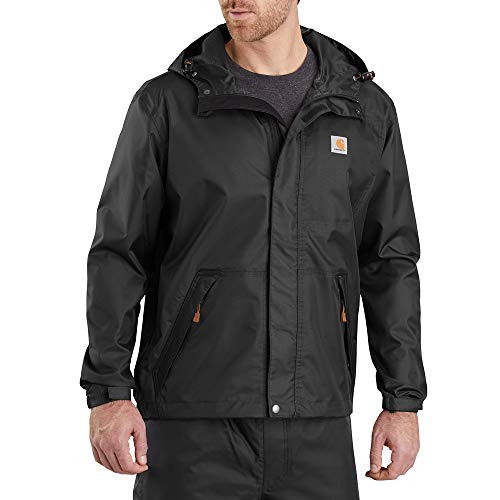 Carhartt Men's Loose Fit Midweight Rain Jacket, Black, 4X-Large for ...