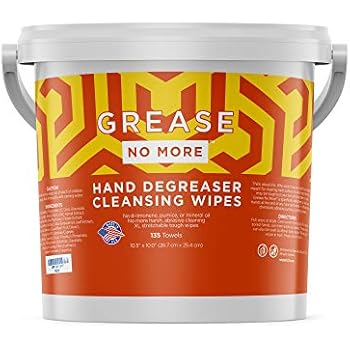 Amazon.com: Grease No More Heavy Duty Hand Degreaser Cleaning Wipes 135 ...