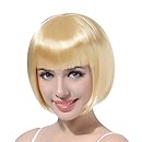 Amazon.com: Blond Bob Short Cosplay Flapper Wig-Straight Synthetic Hair ...