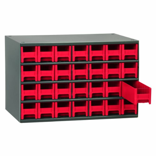 Akro-Mils Cabinet, 19-Series Steel Cabinet w/ 28 Drawers (19228RED) Red ...
