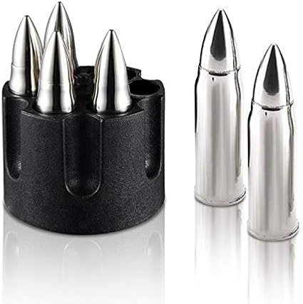 DONGKIKI Whiskey Bullet Shaped Ice Cubes, Durable Stainless Steel ...