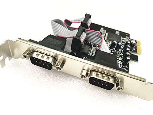 PCI-Express To 2 Ports DB9 Serial RS232 Com Male Card PCI-e Dual RS-232 Ports Adapter MosChip ...