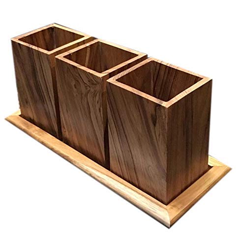 Buy ALWAYS TREND Wooden Spoon Stand Cutlery Holder Multipurpose for ...