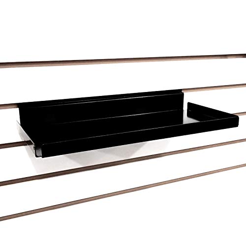 Metal Slatwall Shelf w/ .5" H Lip, 7.5" D x 15.5" L- Black, 5 - Want It All