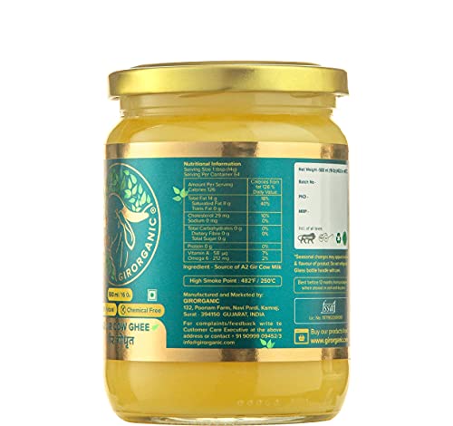 GirOrganic Grass Fed A2 Ghee | Clarified Butter (16 Oz) - Unsalted Gir ...