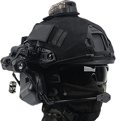 AQzxdc Airsoft Helmet Set, Wiht Tactical Headset & Goggles & NVG Mount & Telescope Model ...