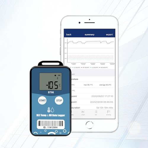 Tzone Temperature Humidity Data Logger Bluetooth,Digital Thermometer Recorder with PDF&CSV Auto ...