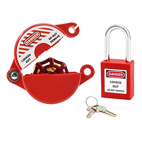 Gate Valve Lockout and Safety Padlock, 1Set, Hose Bib Lock for Outdoor ...