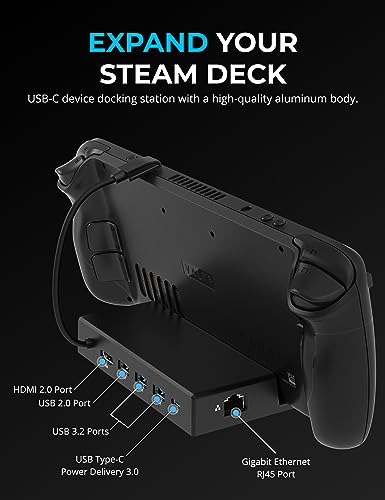 SABRENT Docking Station Compatible With Steam Deck, 7-in-1 Steam Deck Dock With M.2 SSD Slot ...