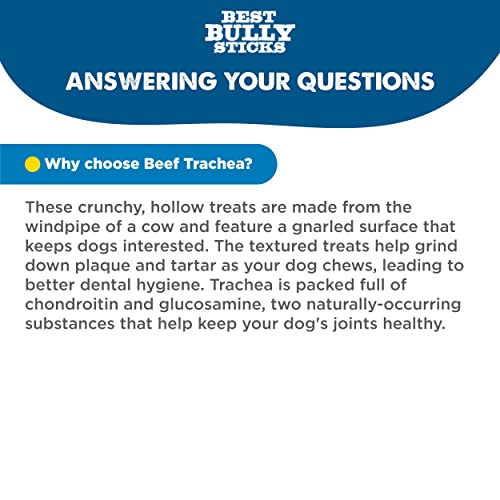 Best Bully Sticks Premium 3-inch Beef Trachea Dog Chews (50 Pack) - All ...