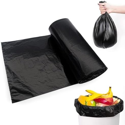 Khazna Small Plastic Trash Bag Black 50pcs Small Wastebasket Trash Bags ...