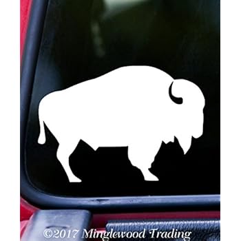 Amazon.com: White Vinyl Buffalo Sticker (Bison Window Decal rv Camp ...