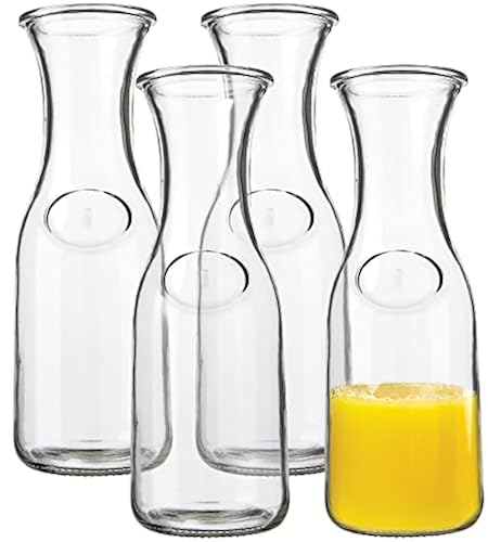 1 Liter Glass Carafe - Drink Pitcher & Elegant Wine Carafe Decanter ...