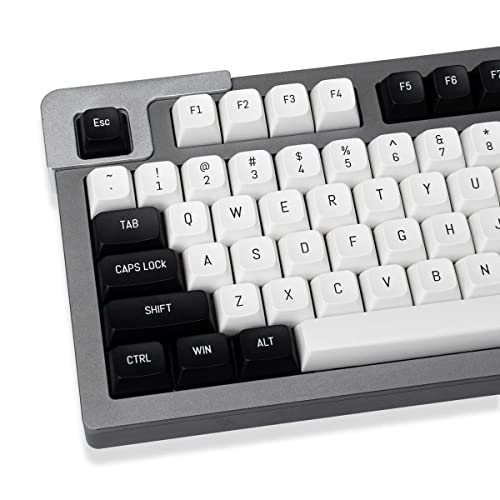 Black and White Keycaps Set 150 Keys MSA Profile Doubleshot Custom ...