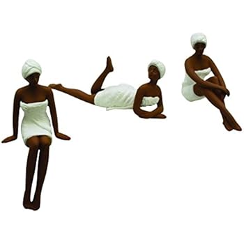 Amazon.com: African American Spa Women Figurine Set 3 | Beauty Salon ...