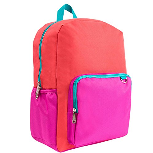 Yoobi 17" Standard Backpack Coral Color Block 51985745