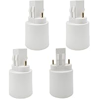 E-Simpo 4pcs Gx23 to E26/E27 Lamp Base Holder Socket Adapter, Refinded Gx23 to E26/e27 Bulb Base ...