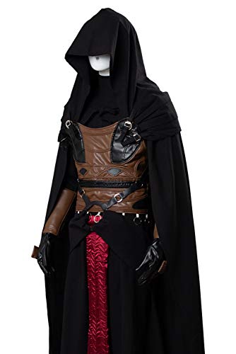 Adult Darth Revan Costume Black Outfit Tunic Hooded Robe Halloween ...