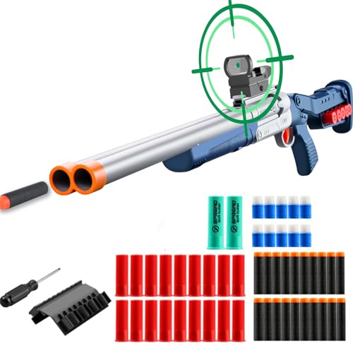 Pump Double Barrel Shell ejecting Shotgun,2 in 1 Realistic Toy Blaster ...