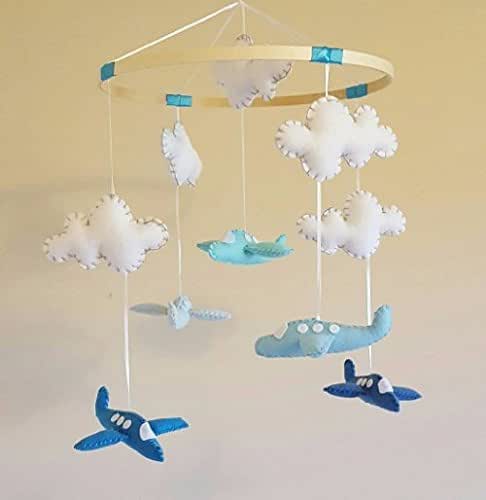 Amazon.com: Blue Airplane Baby Mobile: Handmade
