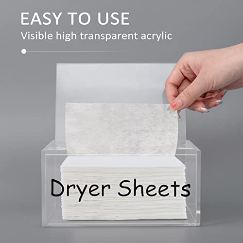 Acrylic Dryer Sheet Dispenser with Lid-Modern Style Clear Acrylic Dryer ...