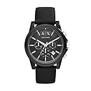 Amazon.com: Armani Exchange Men's AX1326 Black Silicone Watch: Armani ...