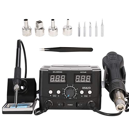 CREWORKS Soldering Rework Station with Hot Air Heat Gun, 750W 2 in 1 ...