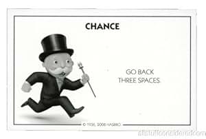Amazon.com: Monopoly Chance Card Go Back Three Spaces - Replacement ...