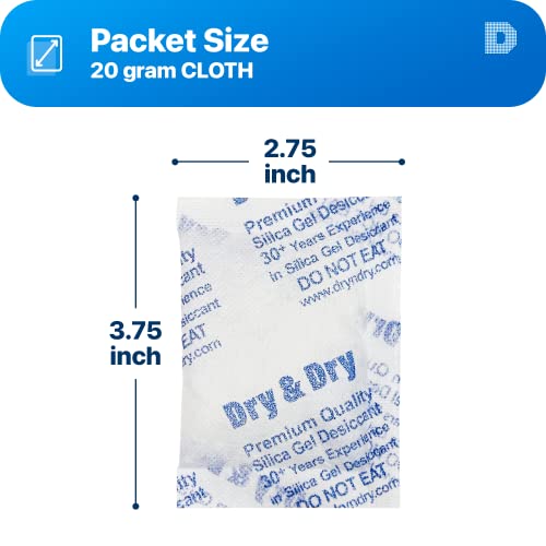 Dry & Dry 20 Gram [10 Packets] Premium Pure & Safe Silica Gel Packets ...
