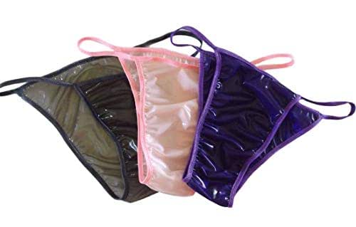 Amazon.com: SWIC Latex Rubber Brazilian HALF BACK String Bikini Tanga ...