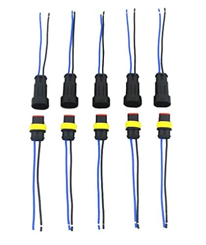 CrazyEve 5 Sets 2 Pin Car Waterproof Electrical Connector Plug with ...
