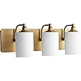 Quorum 5009-3-80 Celeste 24.5" 3-Light Vanity in Aged Brass - Amazon.com