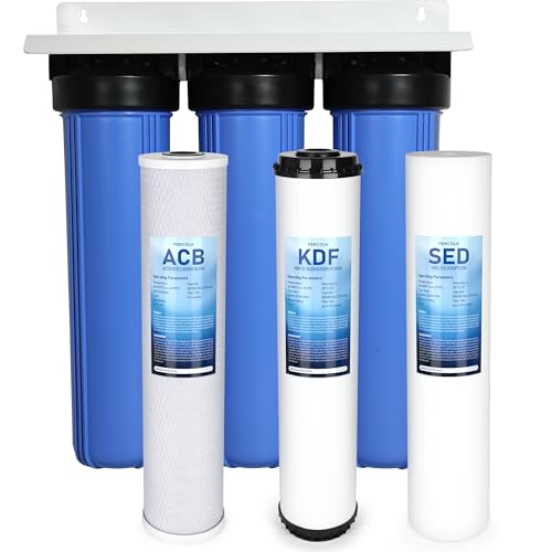 PERCOLA 3-Stage Whole House Water Filtration System, with 5 Micron 20 ...