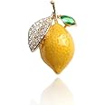 Amazon.com: 3D Enamel Lemon Lapel Pin Brooch Badge with Crystal ...