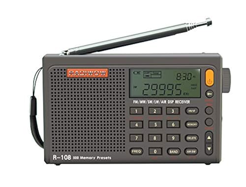RADIWOW R-108 FM Stereo/LW/MW/SW/AIR Band/DSP Full Band Portable Radio ...
