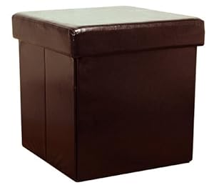 Brown Faux Leather Storage Box by THE MORE SHOP: Amazon.co.uk: Garden ...
