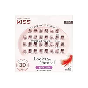 Amazon.com : KISS Looks So Natural Trio Lash Medium Combo Pack, False ...