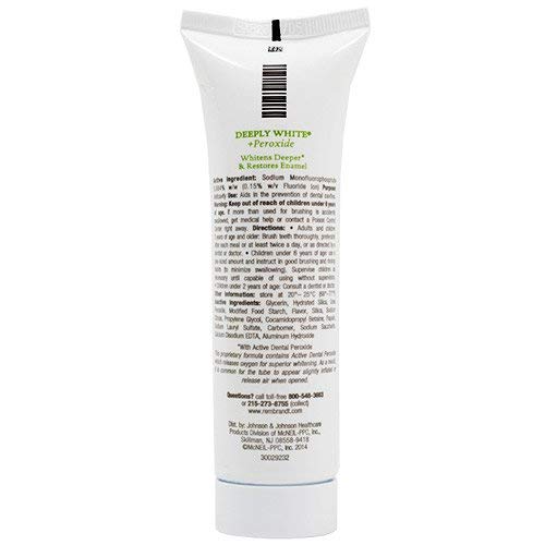 Rembrandt Deeply White + Peroxide Whitening Toothpaste, Fresh Mint ...
