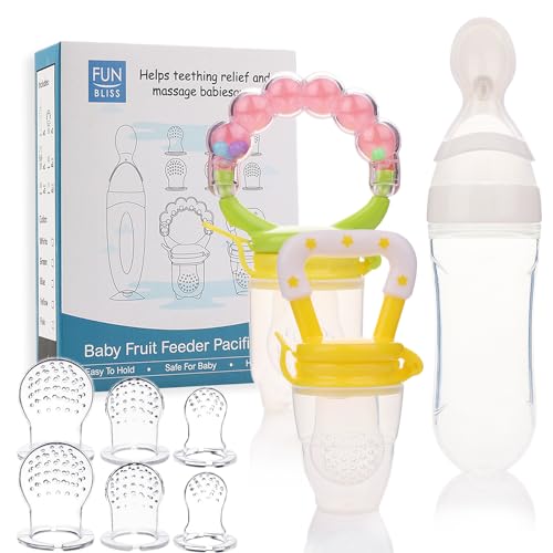 Baby Fruit Pacifier Feeder - 3 Pack | 2 Silicone Fruit Teethers for ...